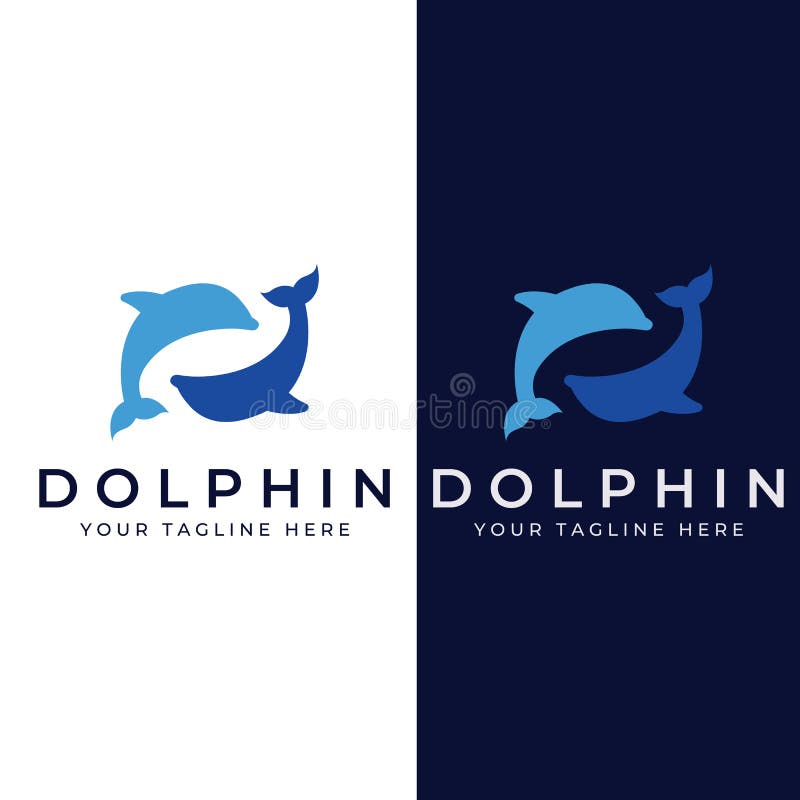 Dolphin Logo. Dolphin Jumping on the Waves of Sea or Beach. with Vector ...