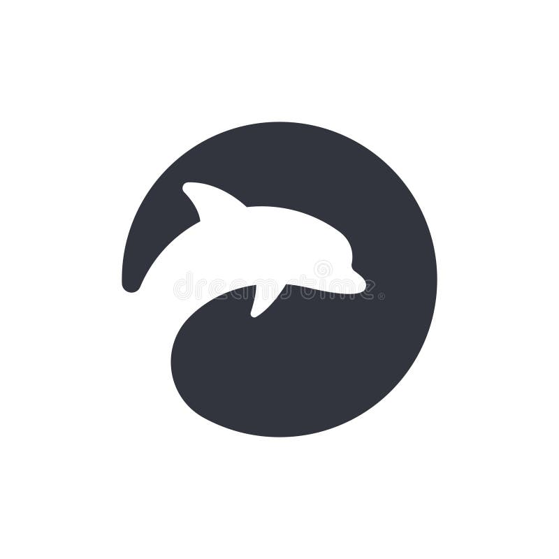 Dolphin Logo Template Icon stock vector. Illustration of life - 346563575
