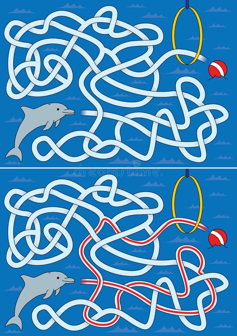 Dolphin Maze Stock Illustrations – 97 Dolphin Maze Stock Illustrations ...