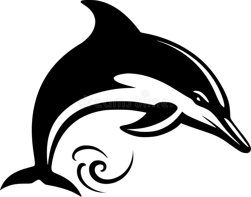 Dolphin - Minimalist and Simple Silhouette - Vector Illustration Stock ...