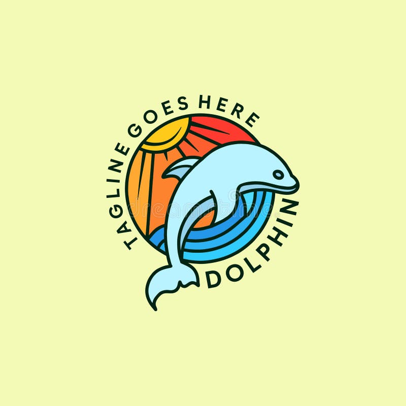 Dolphin Ocean Logo Symbol Design Illustration Vector Icon Emblem Stock ...