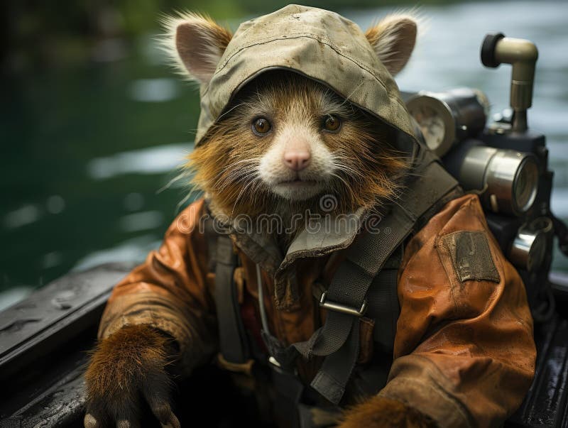 Dolphin Oceanographer with Map and Compass Stock Illustration ...