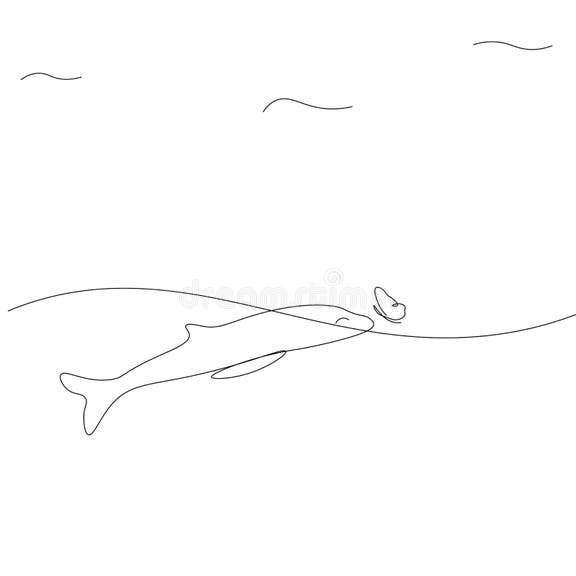 Dolphin Play with Butterfly, Vector Illustration Stock Vector ...