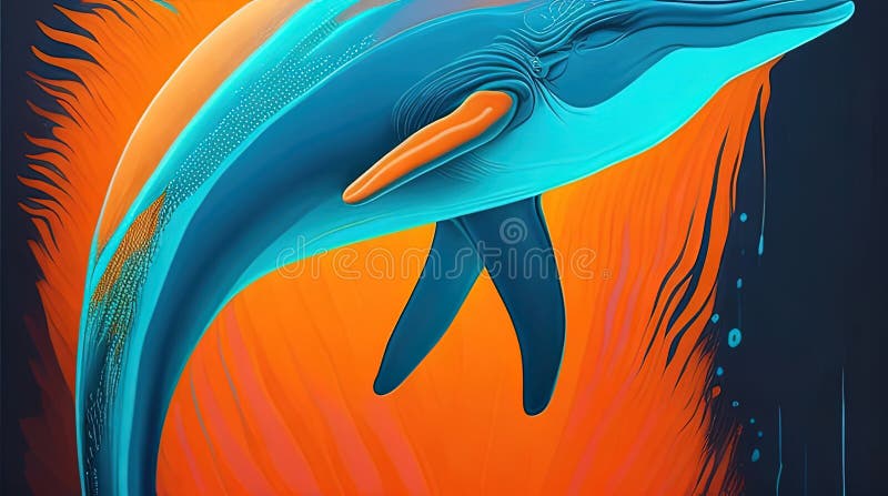 Dolphin Pop Dreamscape stock illustration. Illustration of brightness ...