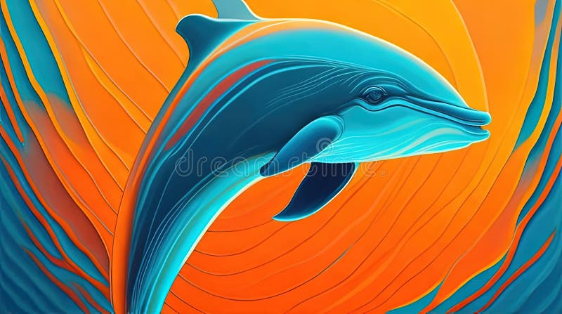 Dolphin Pop Dreamscape stock illustration. Illustration of escape ...