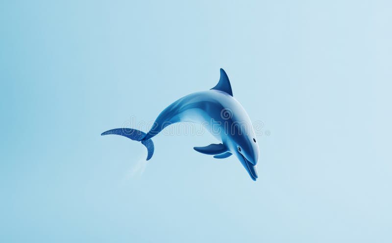 A Dolphin Rises Elegantly from the Calm Water Surface in a Peaceful ...