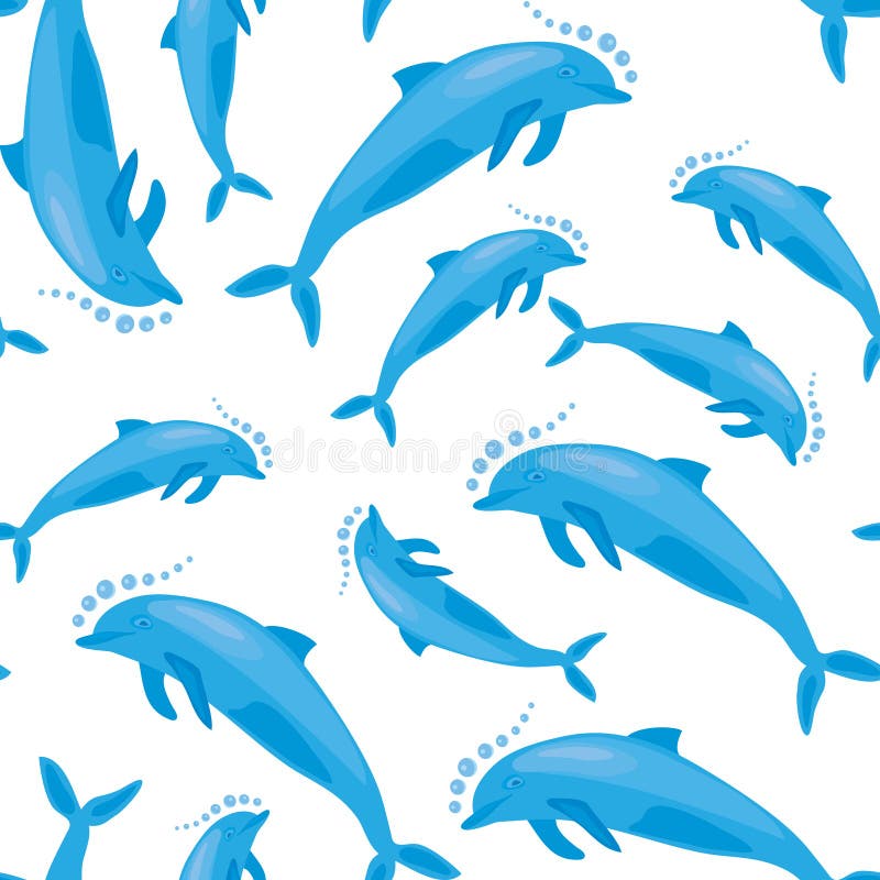 Dolphin seamless texture stock vector. Illustration of stylized - 37120574