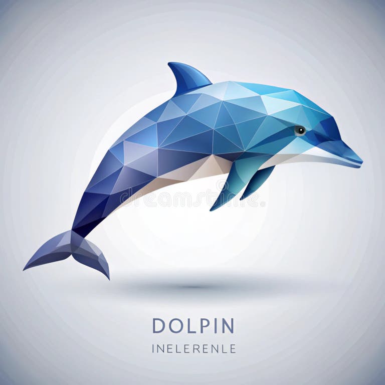 Geometric Abstract Dolphin with Sharp Tail Stock Illustration ...