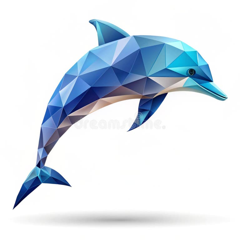 Geometric Abstract Dolphin with Sharp Tail Stock Illustration ...