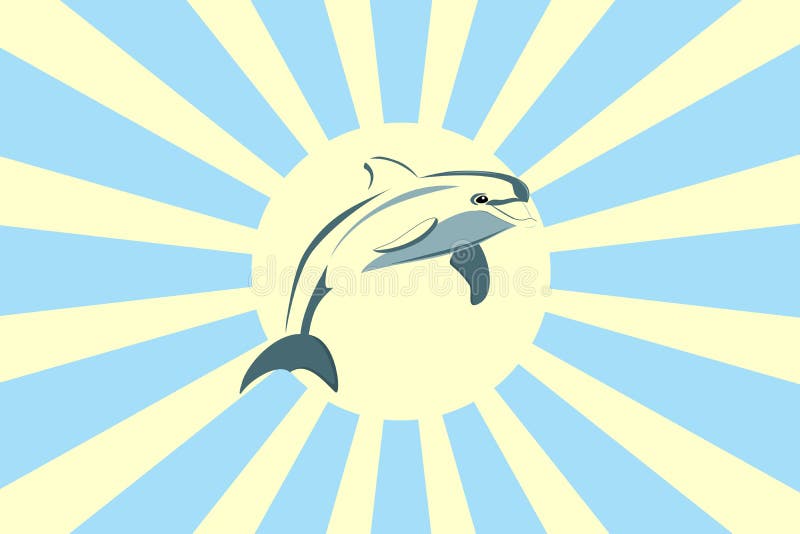 Dolphin stock vector. Illustration of horizon, sunset - 24821846