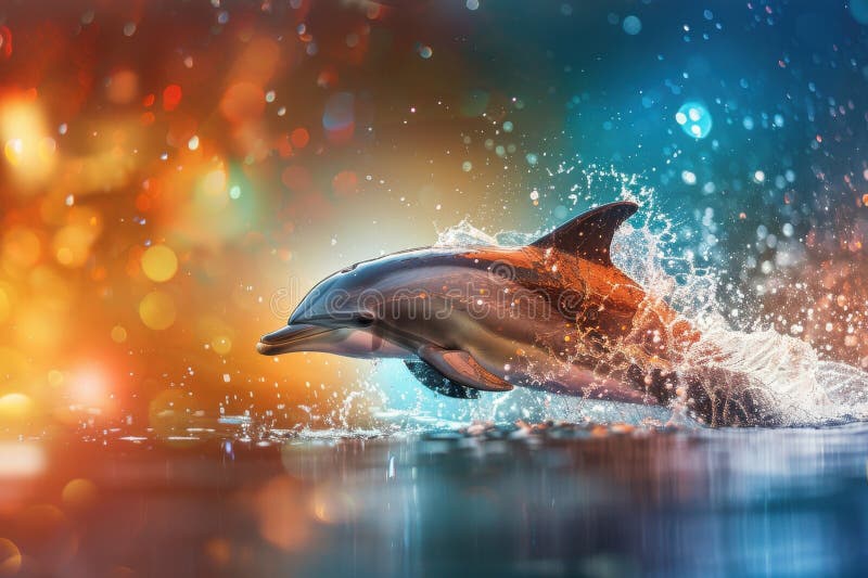 Dolphin in Superhero Pose in Dynamic Motion Stock Illustration ...