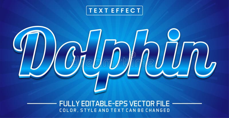 Dolphin Text Editable Style Effect Stock Illustration - Illustration of ...