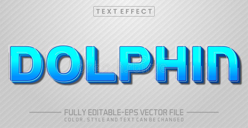 Dolphin Text Editable Style Effect Stock Vector - Illustration of ...