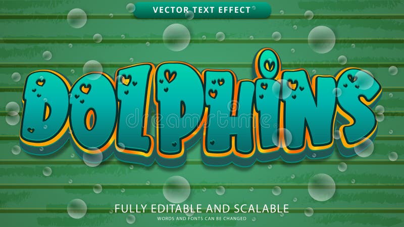 Dolphin Text Effect Editable Eps File Stock Vector - Illustration of ...