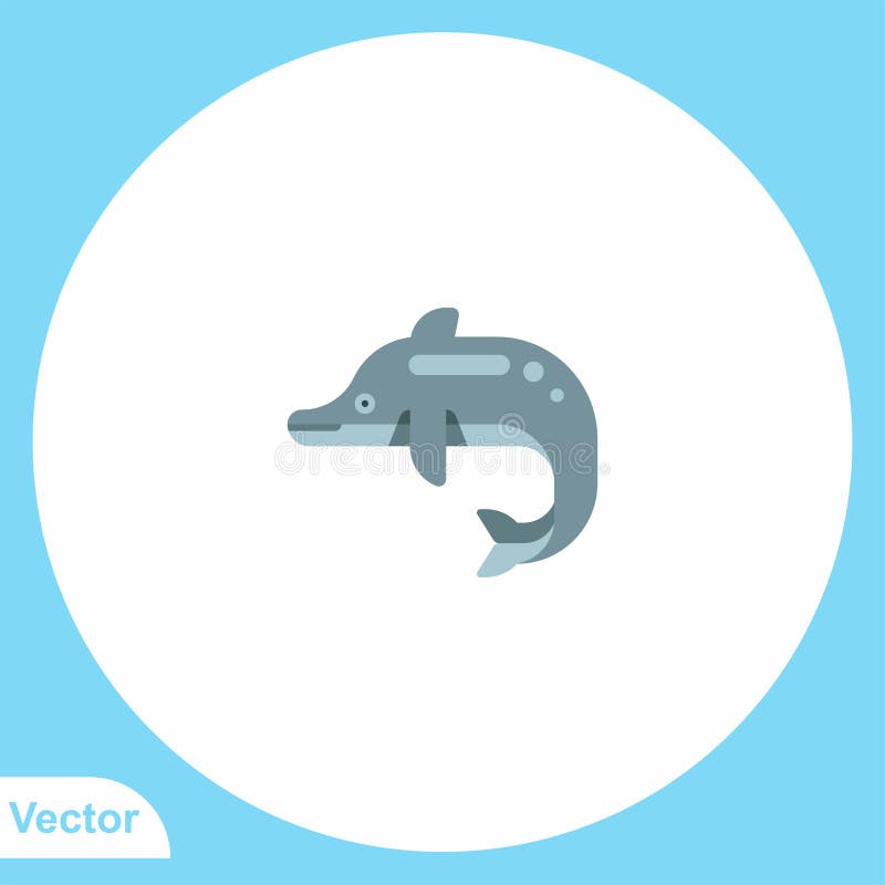 Dolphin Vector Icon Sign Symbol Stock Illustration - Illustration of ...
