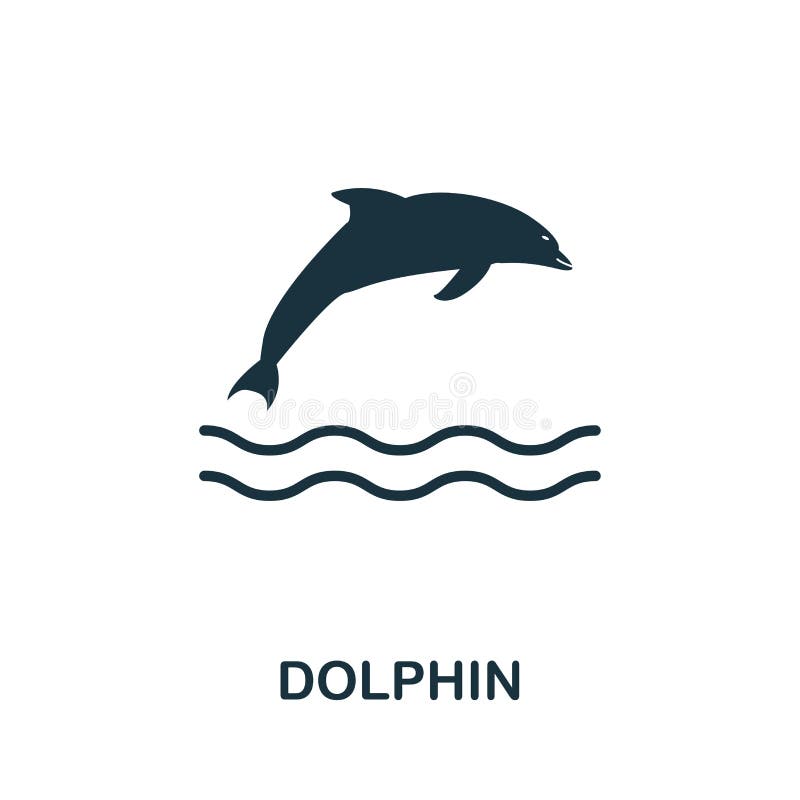 Dolphin Vector Icon Symbol. Creative Sign from Icons Collection. Filled ...