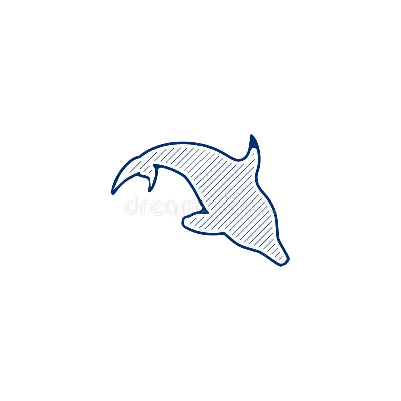Dolphin Line Icon. Dolphin Linear Hand Drawn Pen Style Line Icon Stock ...