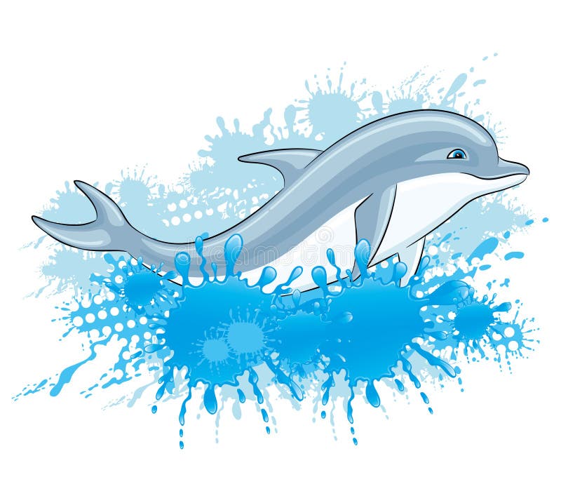 Dolphin Splash Illustration Stock Vector - Illustration of beautiful ...