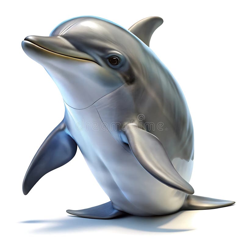 Dolphin white background stock illustration. Illustration of aquatic ...