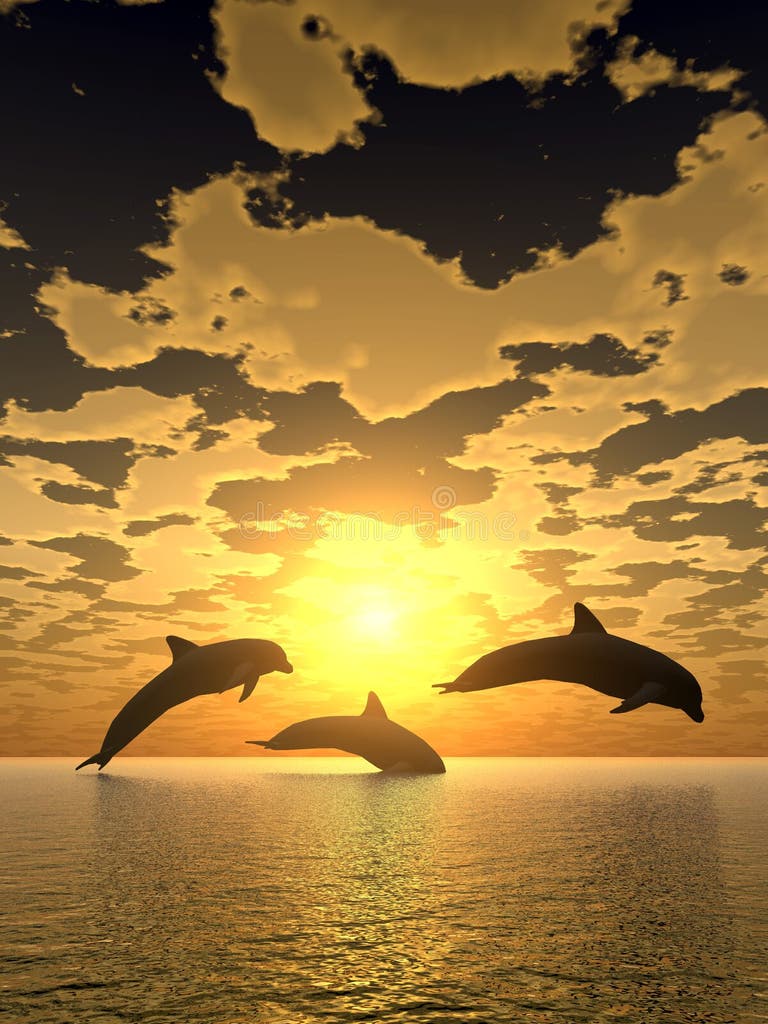 Sunset Dolphin Stock Illustrations – 2,711 Sunset Dolphin Stock ...