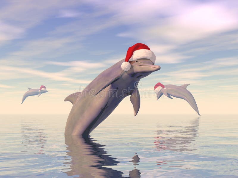 Christmas Dolphin Stock Illustrations – 245 Christmas Dolphin Stock ...
