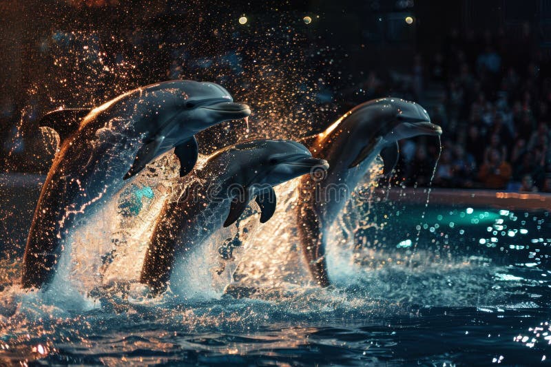 Performing Dolphins stock photo. Image of show, jump - 14222322