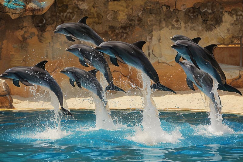 Performing Dolphins stock photo. Image of show, jump - 14222322
