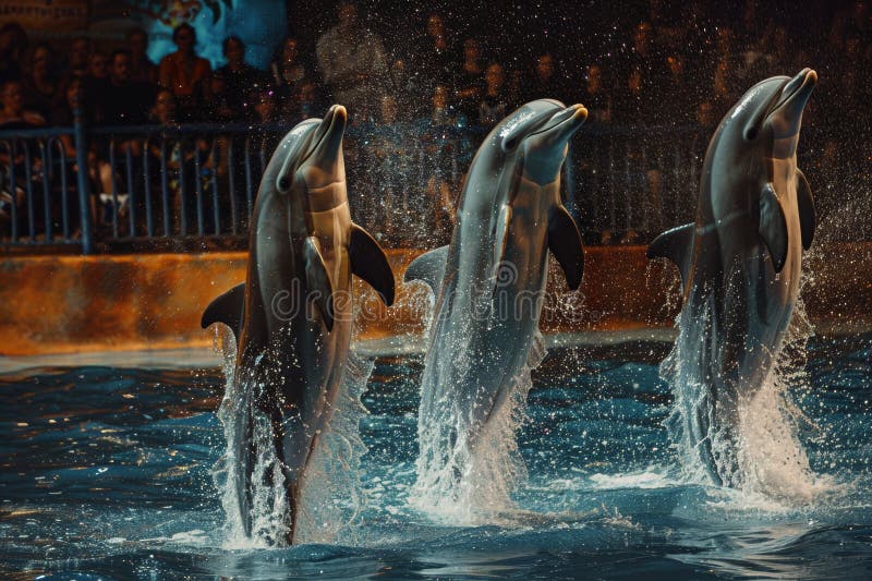 Performing Dolphins stock photo. Image of show, jump - 14222322