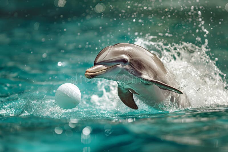 Dolphins Performing Show at the Circus,dolphinarium Stock Image - Image ...