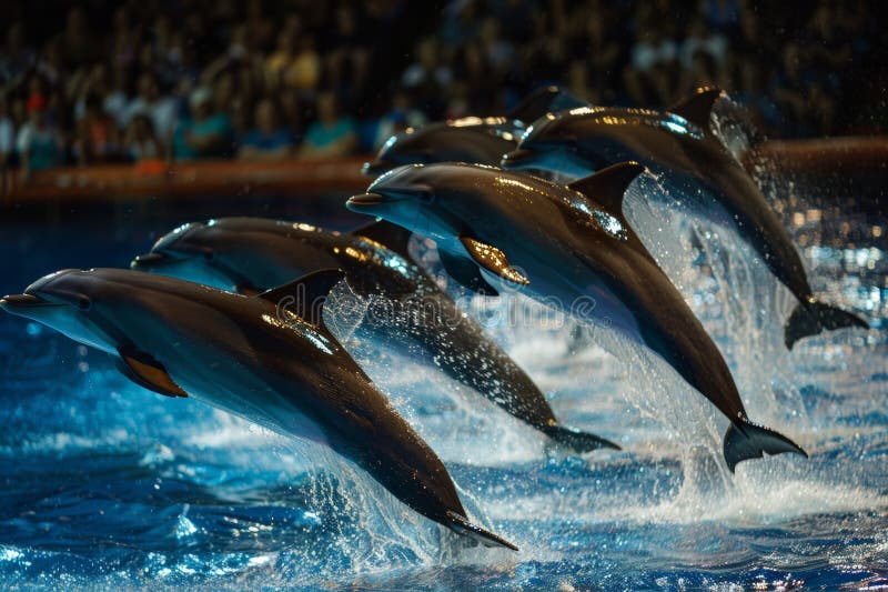 Performing Dolphins stock photo. Image of show, jump - 14222322