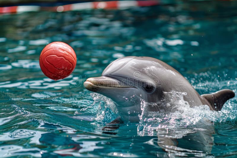Dolphins Performing Show at the Circus,dolphinarium Stock Image - Image ...