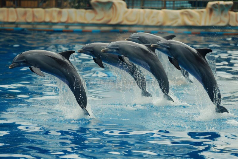Performing Dolphins stock photo. Image of show, jump - 14222322