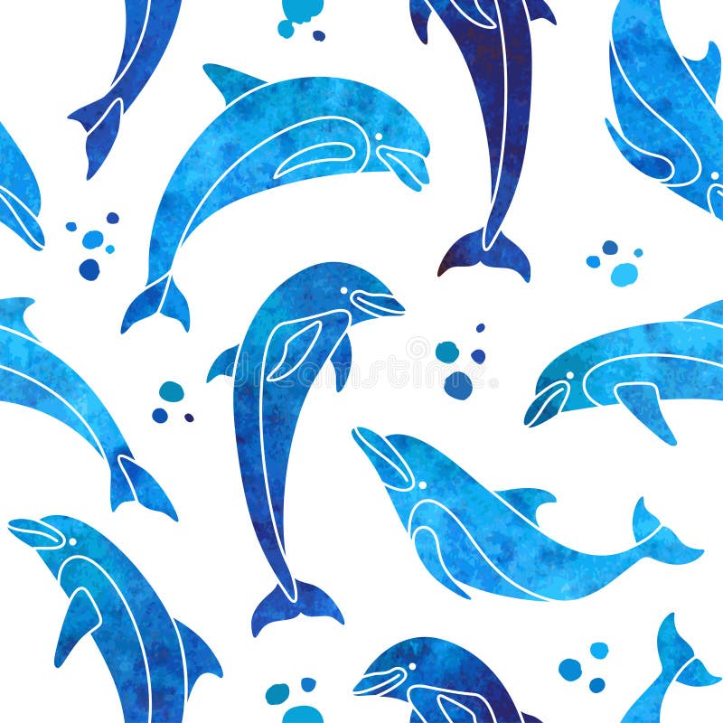 Dolphins seamless pattern stock vector. Illustration of nature - 52335701