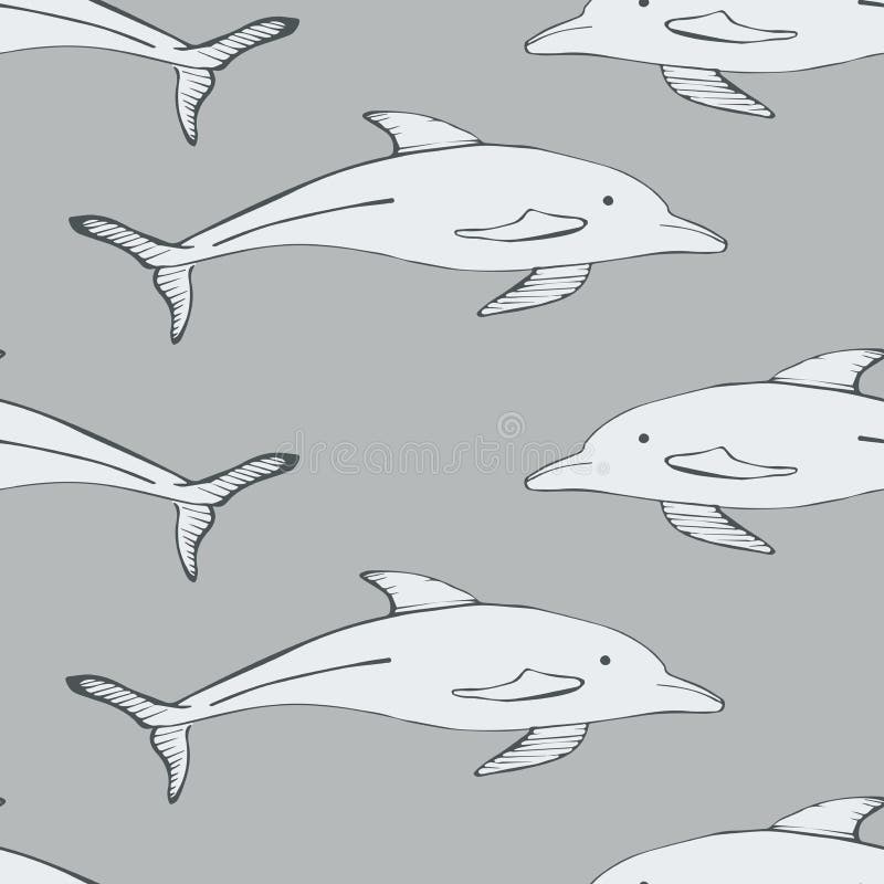 Dolphins. Vector Seamless Pattern Stock Vector - Illustration of vector ...