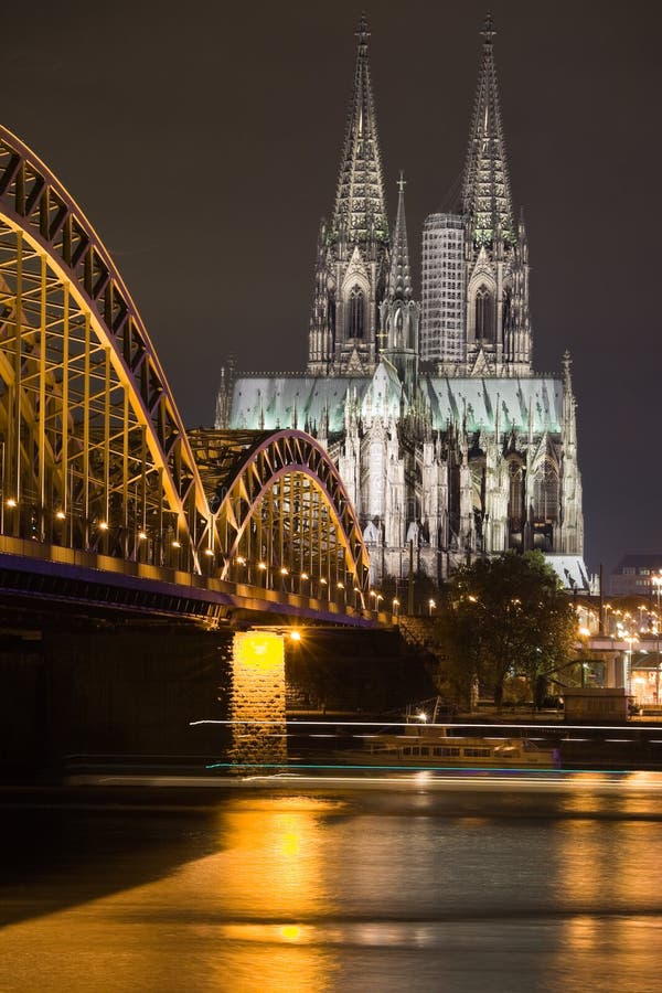 Dom in Cologne at Night Lighting Stock Photo - Image of koln, monument ...