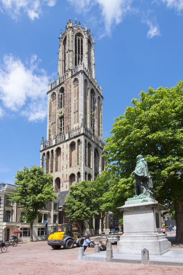 St. Martin`s Cathedral and Utrecht University on Central Square ...