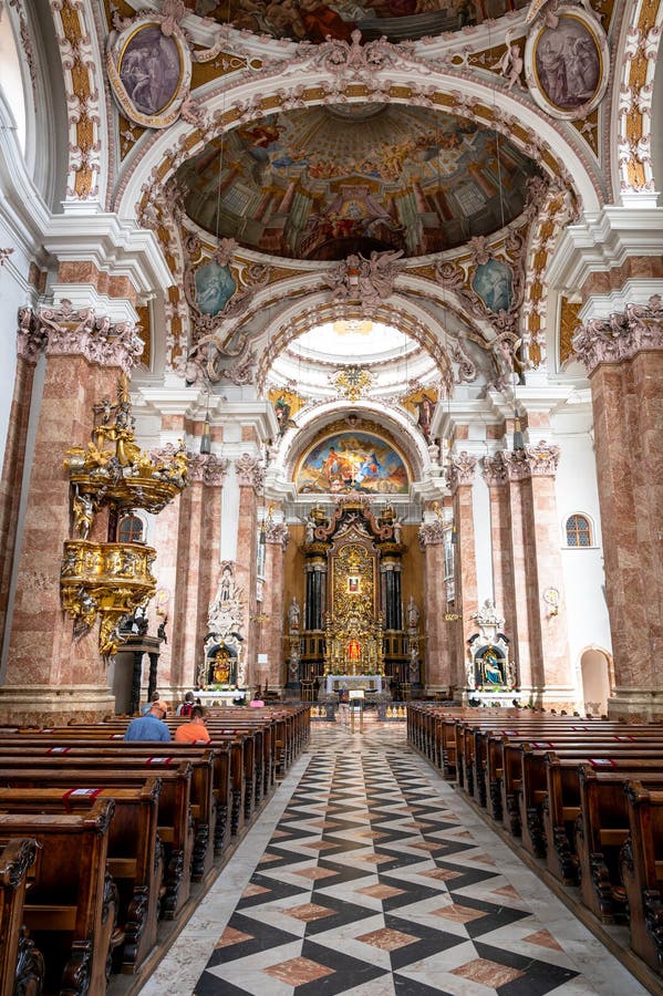 Interior of Innsbruck Cathedral or the Cathedral of St. James Editorial ...