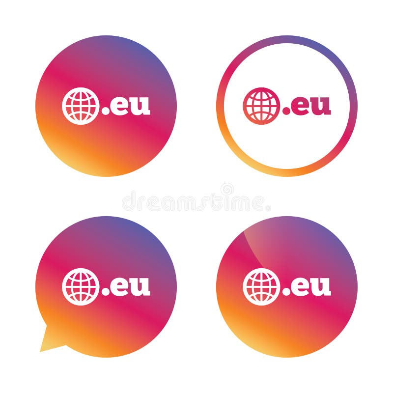 Domain EU Sign Icon. Top-level Internet Domain. Stock Vector ...
