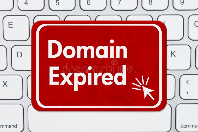 Domain Expired Message on a Sign on a Computer Keyboard Stock Photo ...