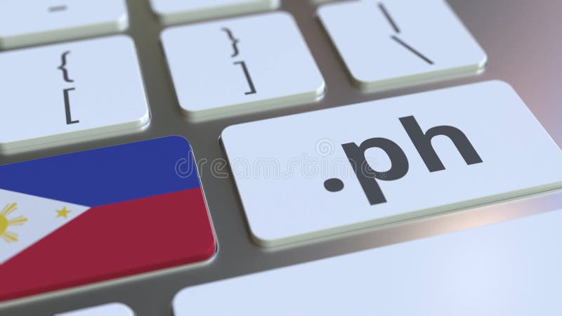 Domain .ph and Flag of Philippines on the Buttons on the Computer ...