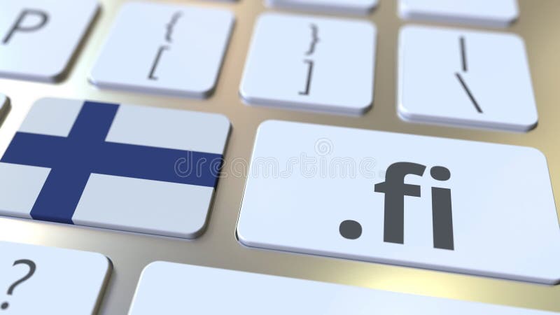 Finnish Domain .fi and Flag of Finland on the Buttons on the Computer ...