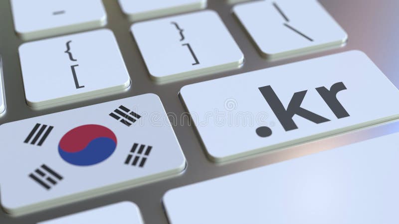 Korean Domain .kr and Flag of South Korea on the Buttons on the ...