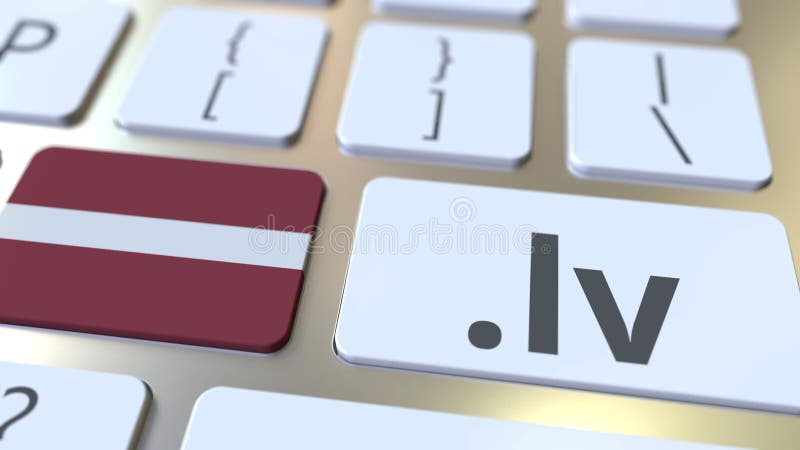 Latvian Domain .lv and Flag of Latvia on the Buttons on the Computer ...