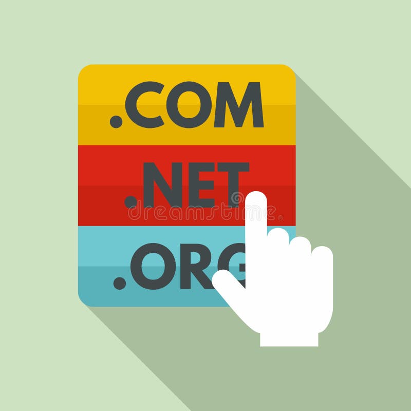 Domain icon, flat style stock vector. Illustration of internet - 157505347