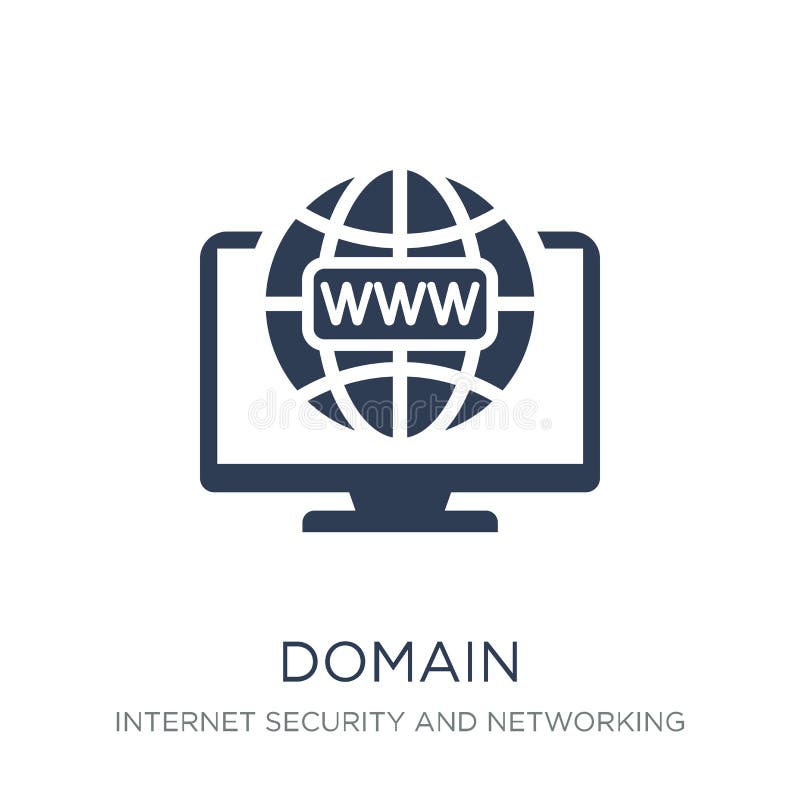 Domains Icon. Trendy Flat Vector Domains Icon on White Background from ...