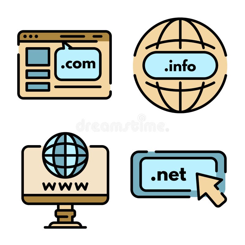 Domain icons stock vector. Illustration of decoration - 3398748