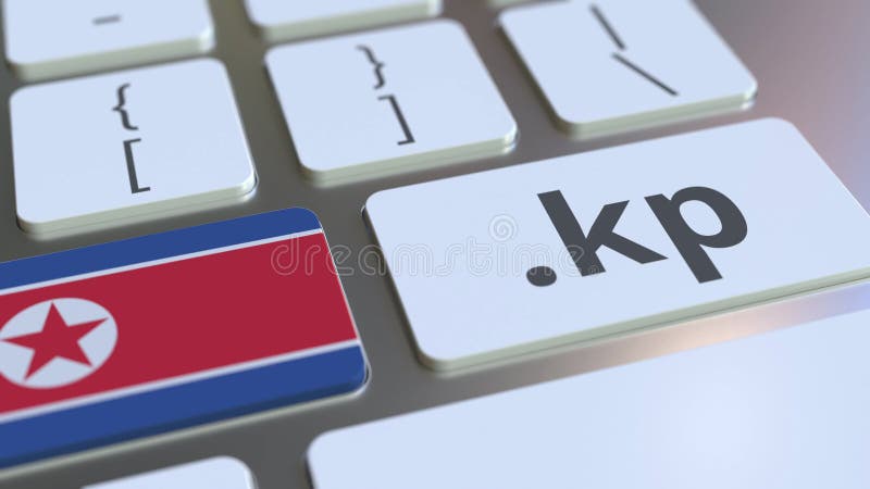 Domain .kp and Flag of North Korea on the Buttons on the Computer ...