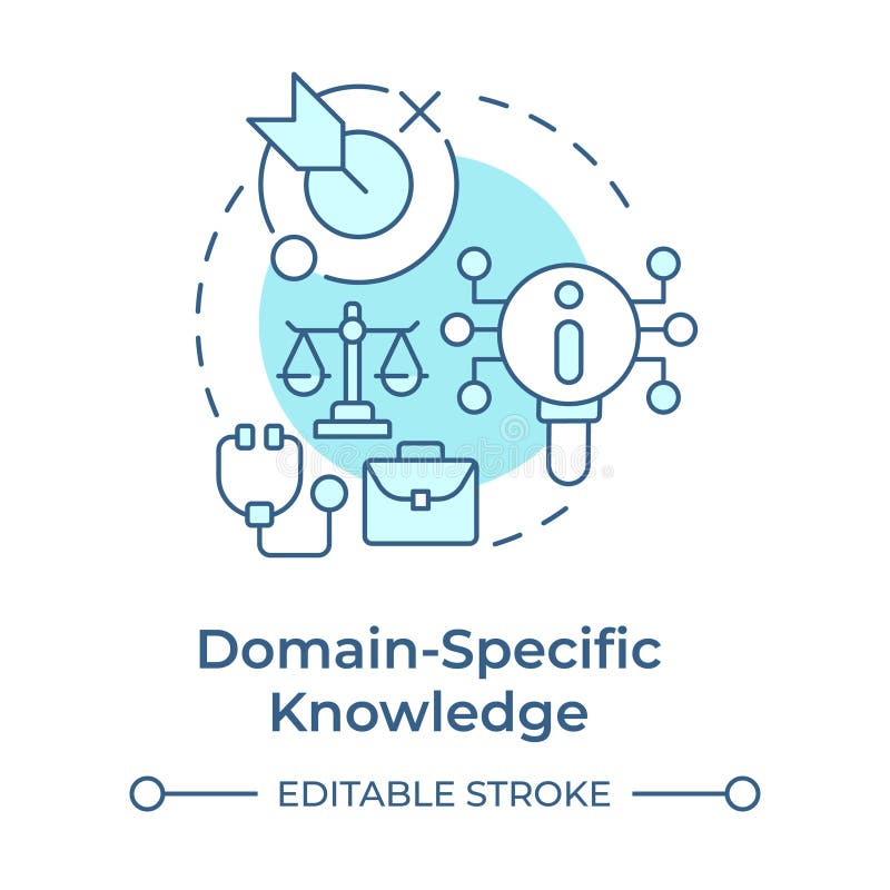 Domain Specific Knowledge Soft Blue Concept Icon Stock Illustration ...