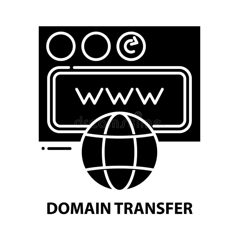 Domain Transfer Icon, Black Vector Sign with Editable Strokes, Concept ...