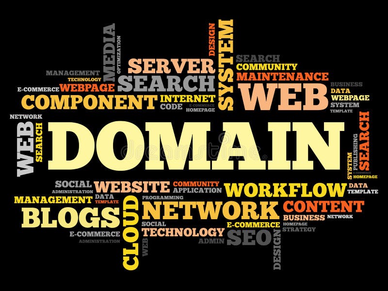 DOMAIN word cloud stock illustration. Illustration of concept - 199697221